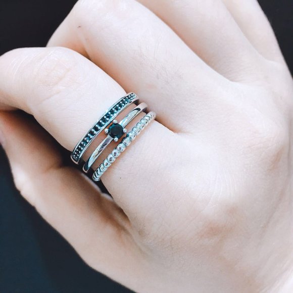 Jewelry | 925 Silver Vintage Double Line Diamond Ring | Poshmark